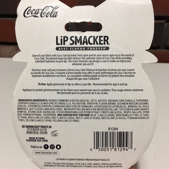 Lip Smacker | Makeup | Lip Smacker Coca Cola Lip Balm And Coke Cup Balm ...